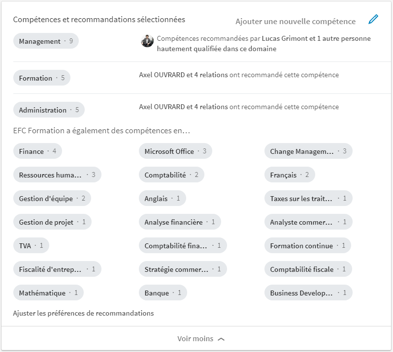 [LINKEDIN] Valoriser votre formation à l'EFC via la section Compétences ...